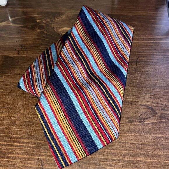 Accessories | Vintage Mans Blue Redgold Horizontal Stripe Neck Tie ...